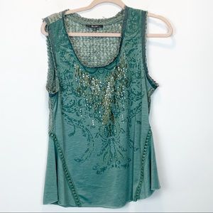Miss Me | Tops | Miss Me Embellished Open Knit Tank 315 | Poshmark